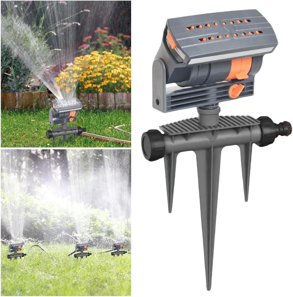 16-Nozzle Oscillating Sprinkler with Dual-Zone Water Timer, 2026 ...