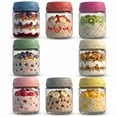 16 OZ 4 Pack Glass Meal Prep Jars with Lids Airtight Leakproof Reusable ...