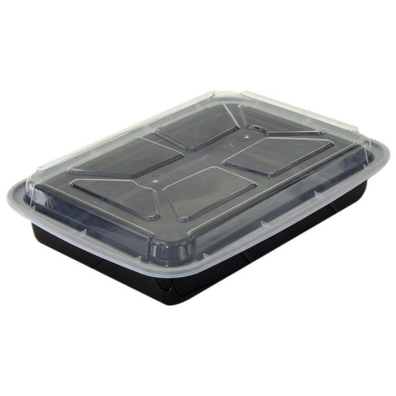 16 OZ. BLACK VERSATAINER MICROWAVEABLE RECTANGULAR BASE CONTAINER WITH ...