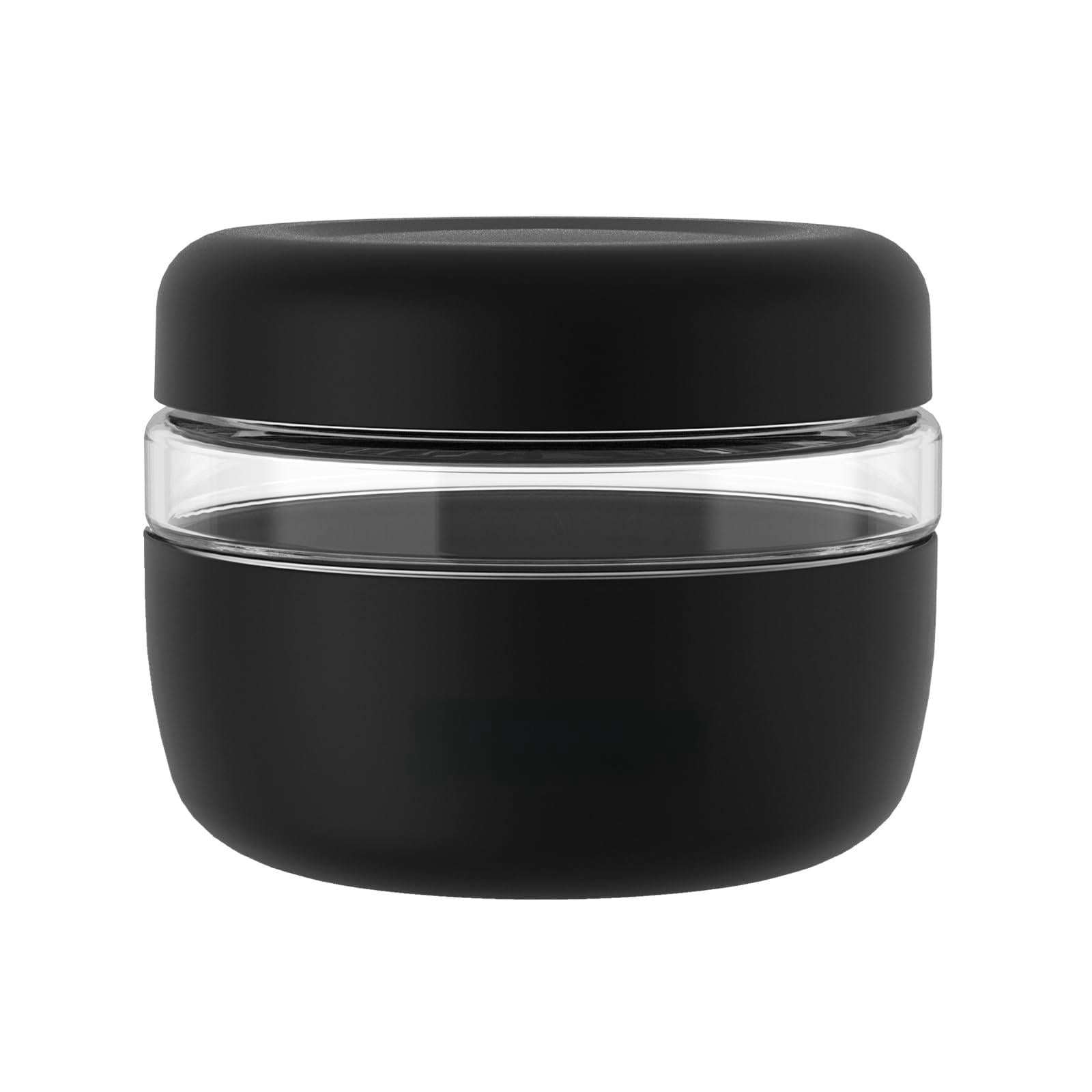 16 OZ Black Borosilicate Glass Food Storage Containers with Airtight ...
