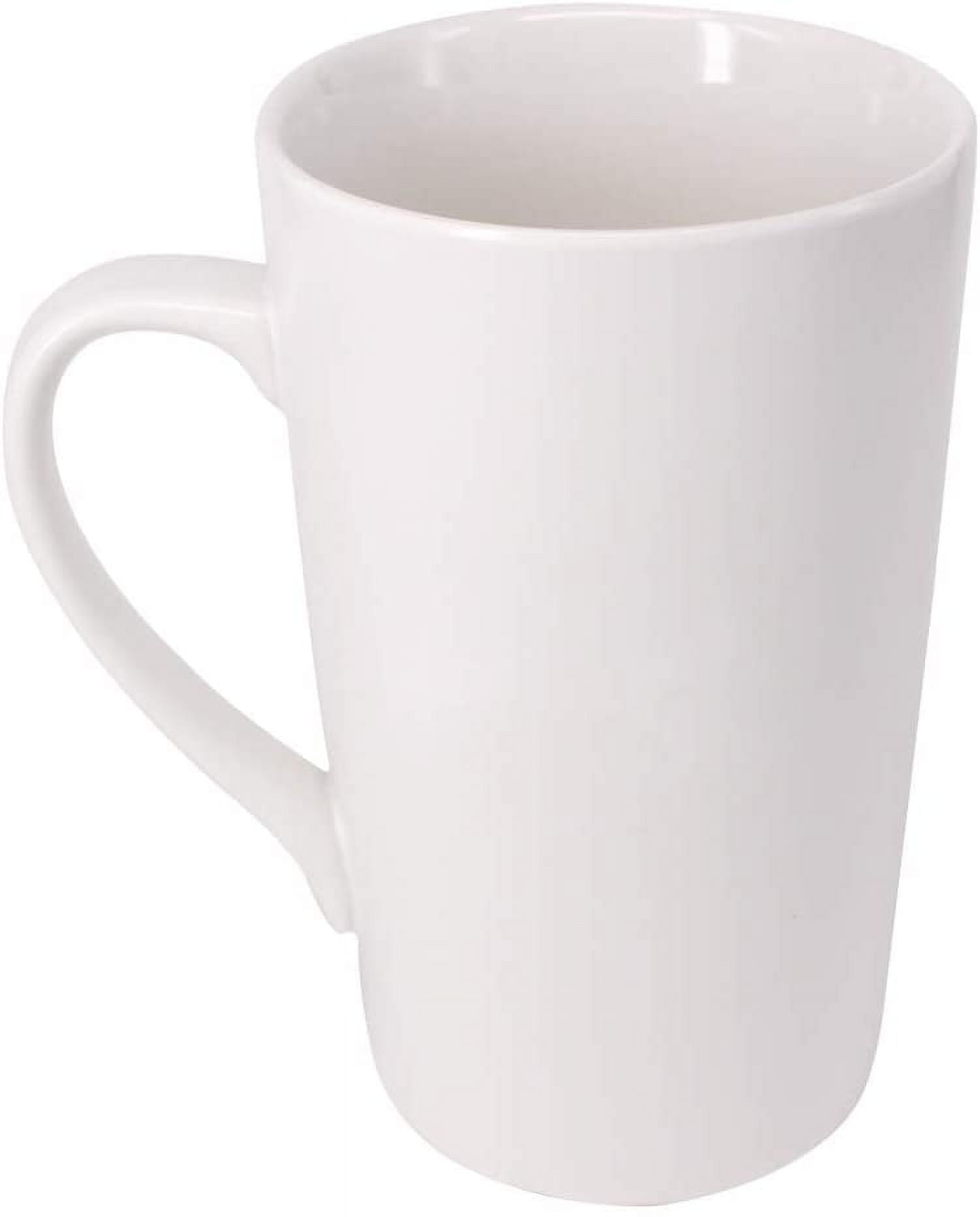 16 OZ Coffee Cup Simple Pure White Ceramic Cup Plain Large Tall White ...