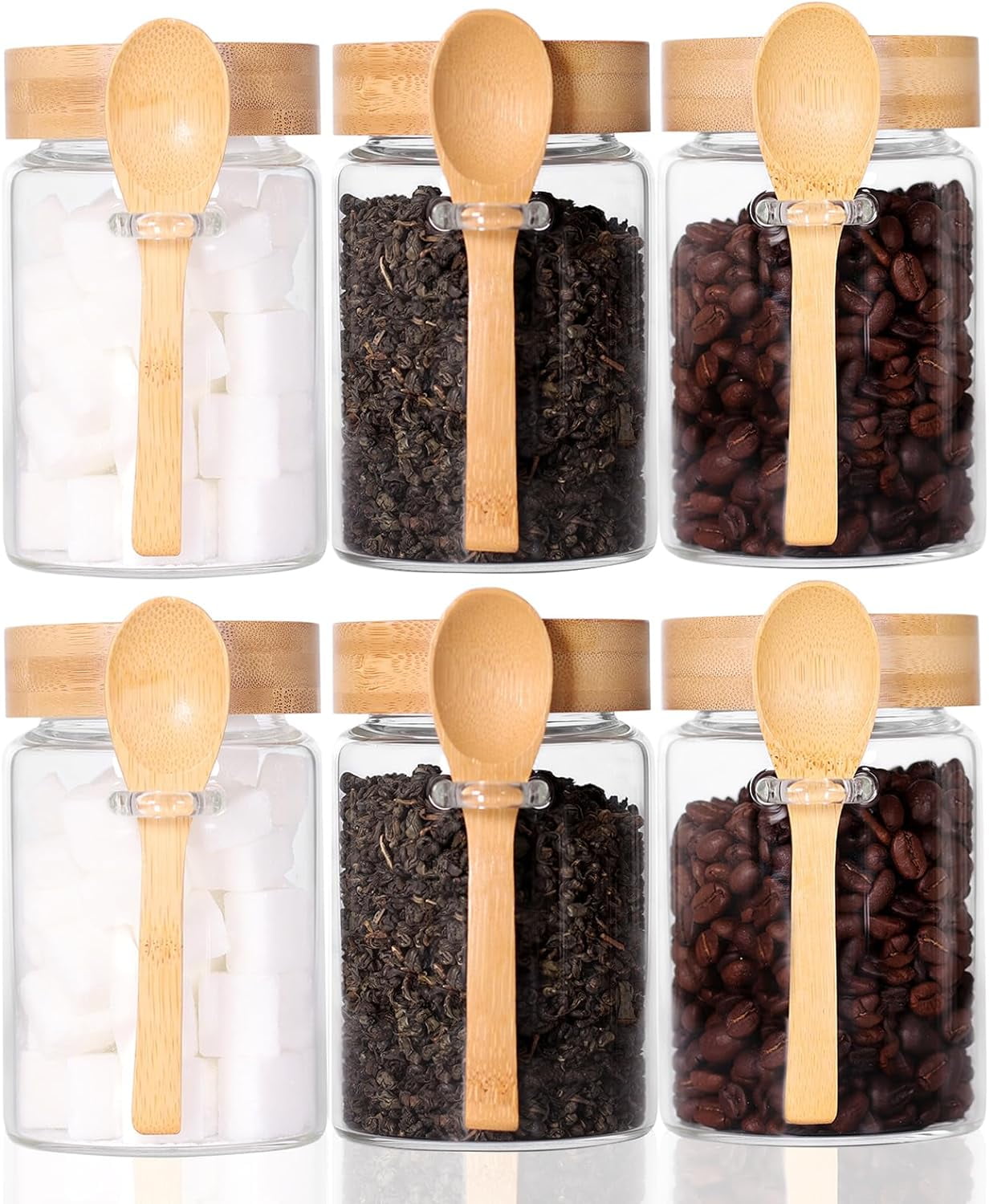 16 OZ Tea Jars Screw Top for Loose Tea, Set of 6 Loose Leaf Container ...