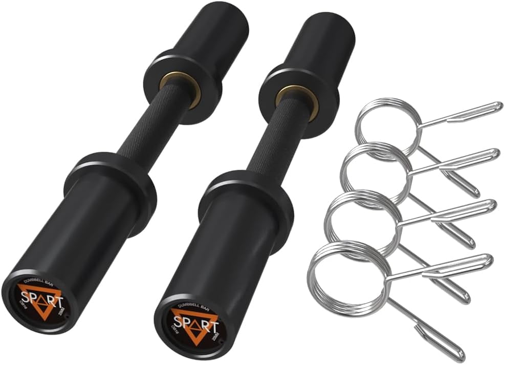 16" Olympic Dumbbell Handles, Pair of Loadable Dumbbell Bar Set for 2 ...