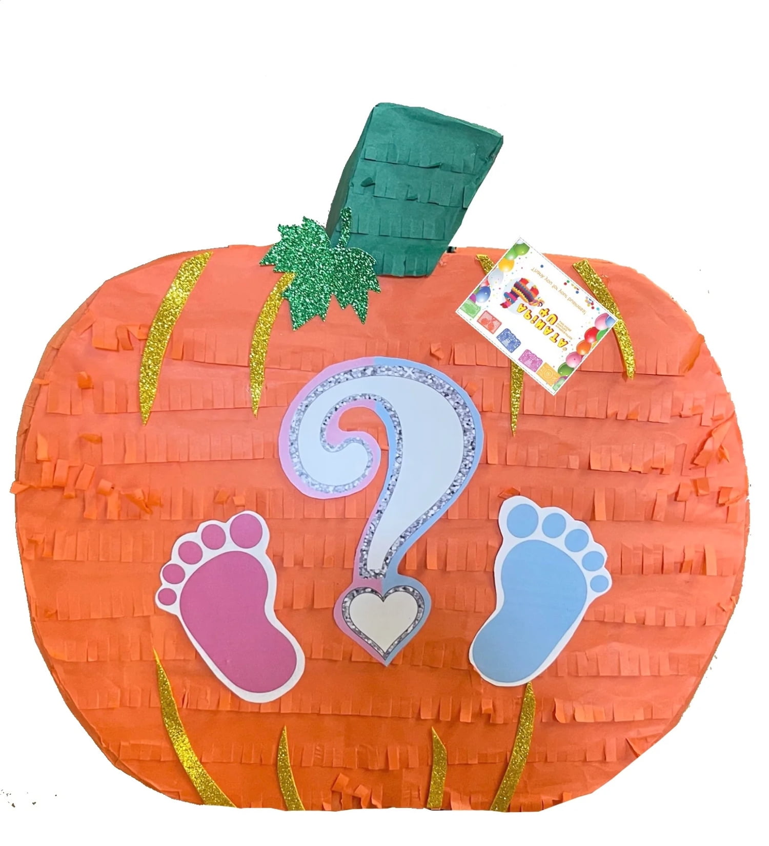 16" Orange Pumpkin Pinata Fall Themed Gender Reveal Pink Blue ...