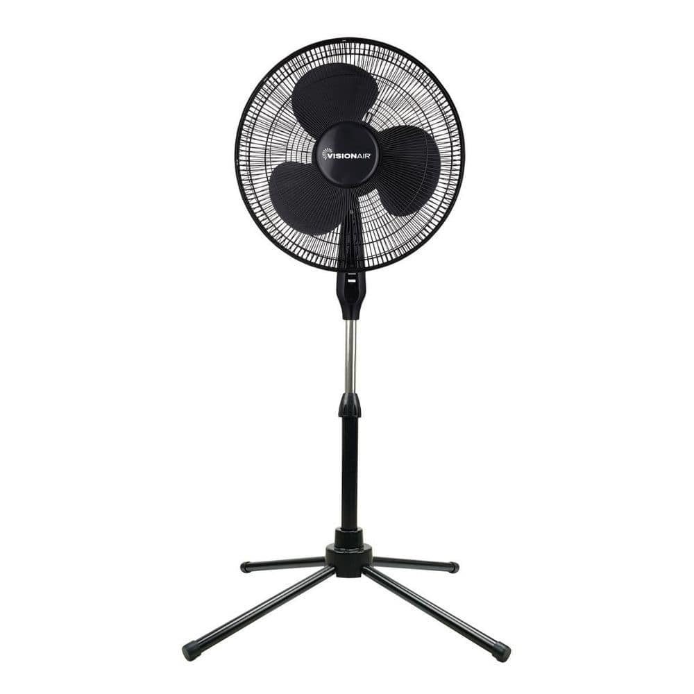 16" Oscillating Pedestal Fan Black - Walmart.com