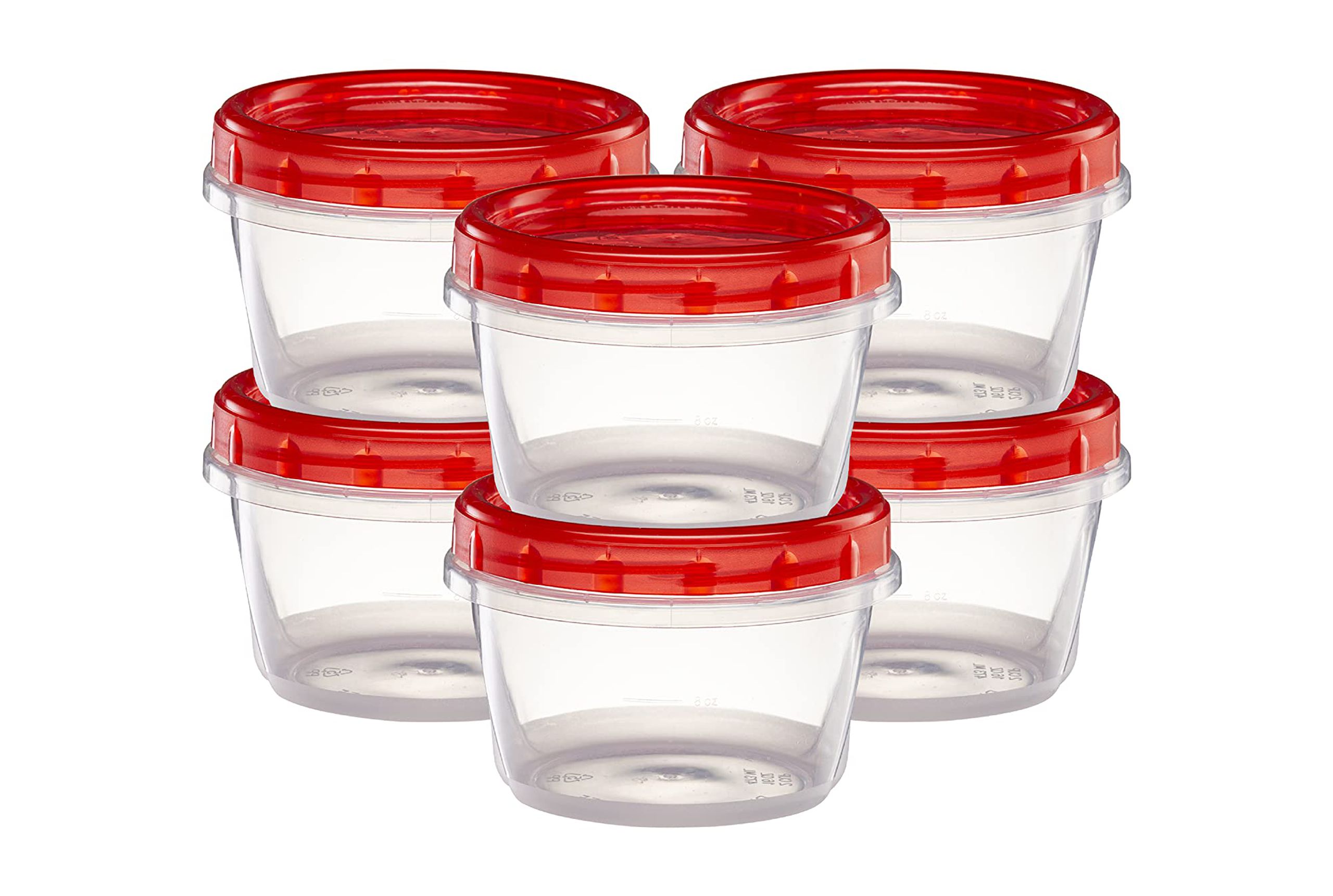 (16 Ounce 10 Pack) Twist cap Containers Clear Bottom With Red Top Screw ...