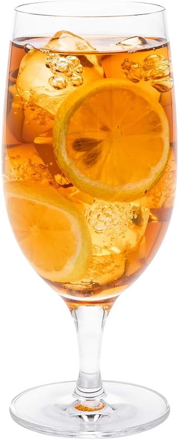 16 Ounce Iced Tea Glasses, Set of 6 Crystal Goblet Glasses - Laser-Cut ...