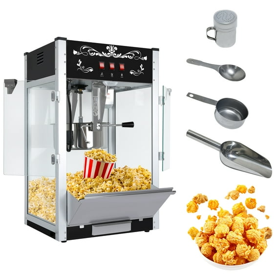 16-Ounce Kettle Commercial Tabletop Popcorn Machine, 1440W Nostalgia ...