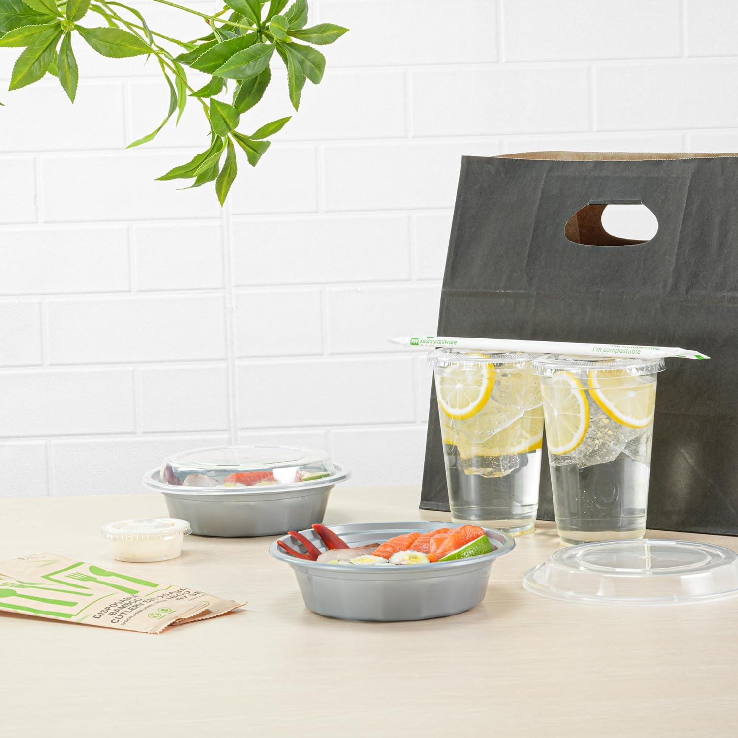 16 Ounce Round Take Out Containers, 100 Food Containers With Lids ...