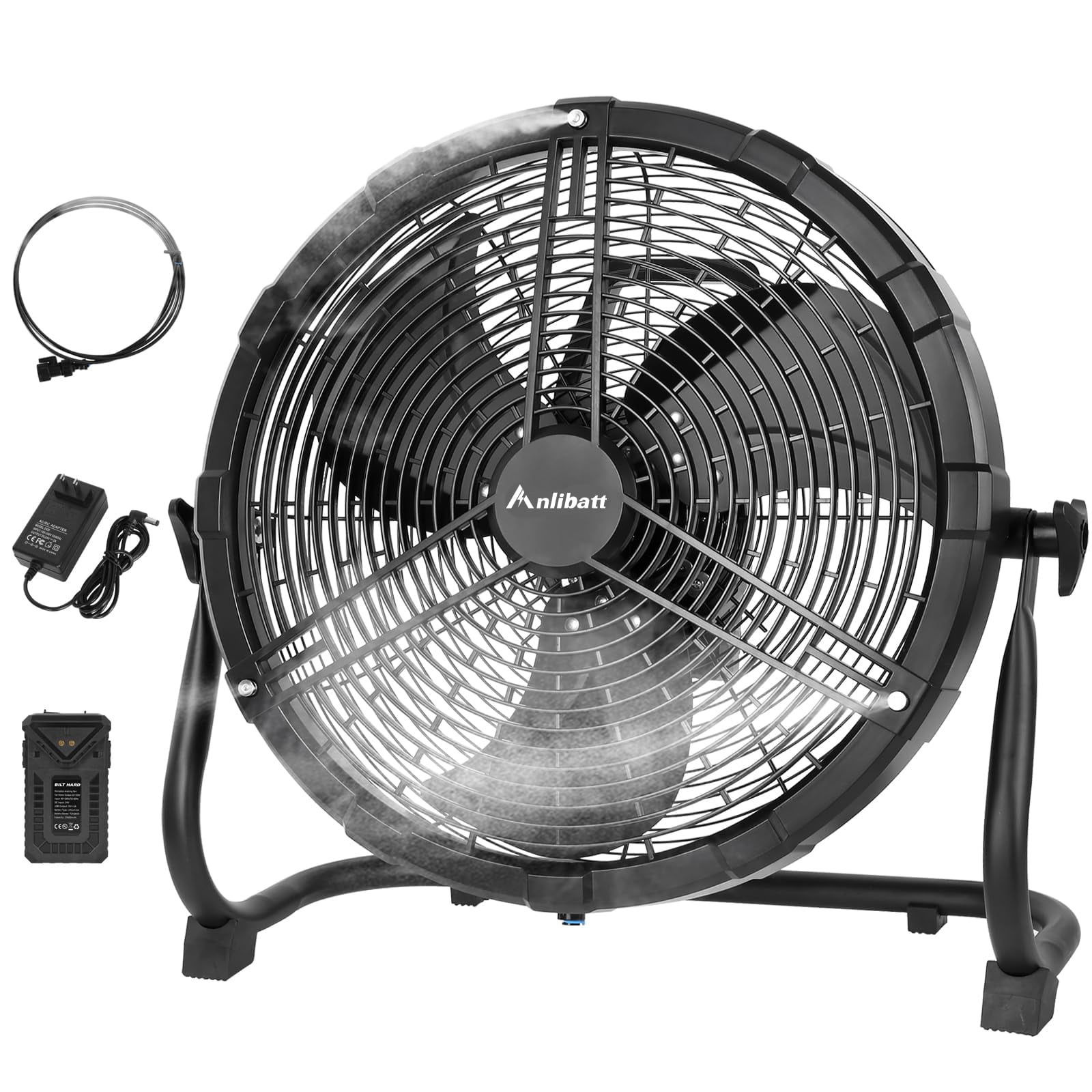 16 in Outdoor Portable Misting Fan Battery Operated Misting Fan with ...