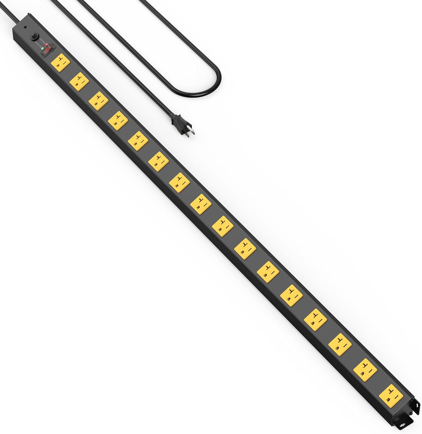 16 Outlet Long Power Strip, 4FT Heavy Duty Power Strip with 4800J Surge ...