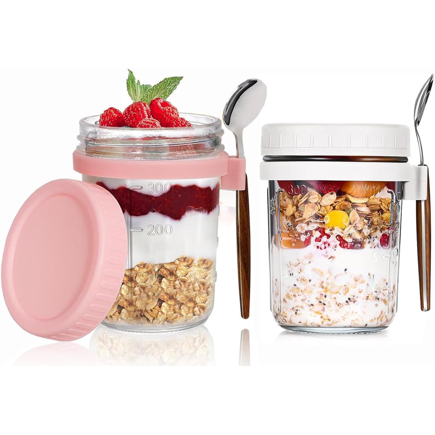 16 Oz [2 Pack] Overnight Oats Jars Overnight Oats Container with Lid ...
