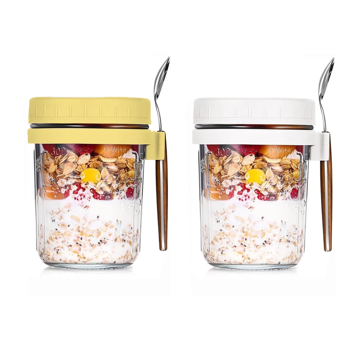 16 Oz [2 Pack] Overnight Oats Jars Overnight Oats Container with Lid ...