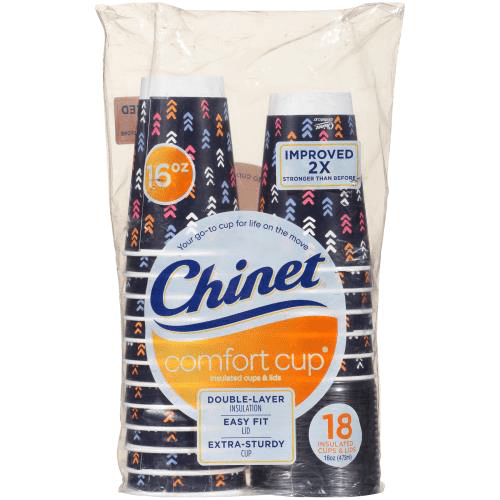 16 Oz Chinet Comfort Hot Cups with Lids 18 Count - Walmart.com