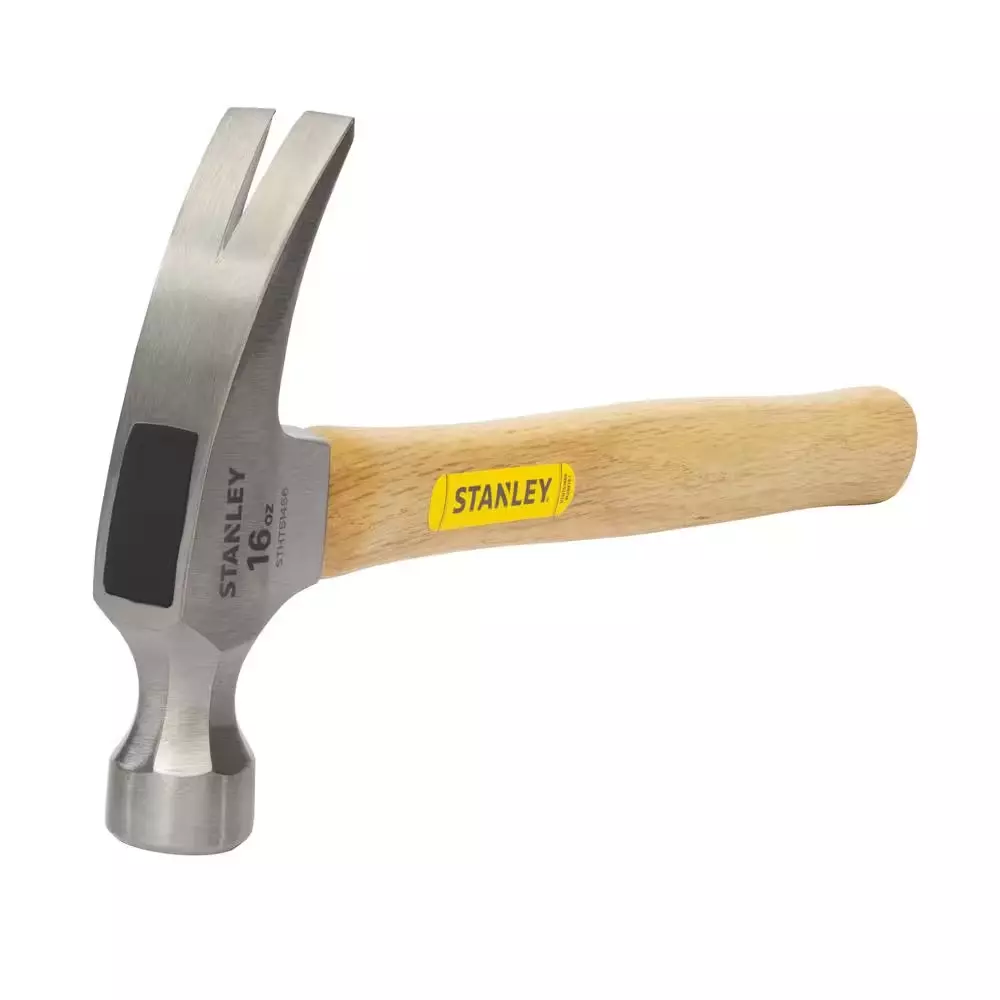 16 Oz. Smooth Rip Claw Hammer With Wood Handle, Hand Tools Steel Head ...