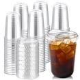 16 Oz Clear Plastic Disposable Cups With Strawless Sip Lids 100 Sets ...