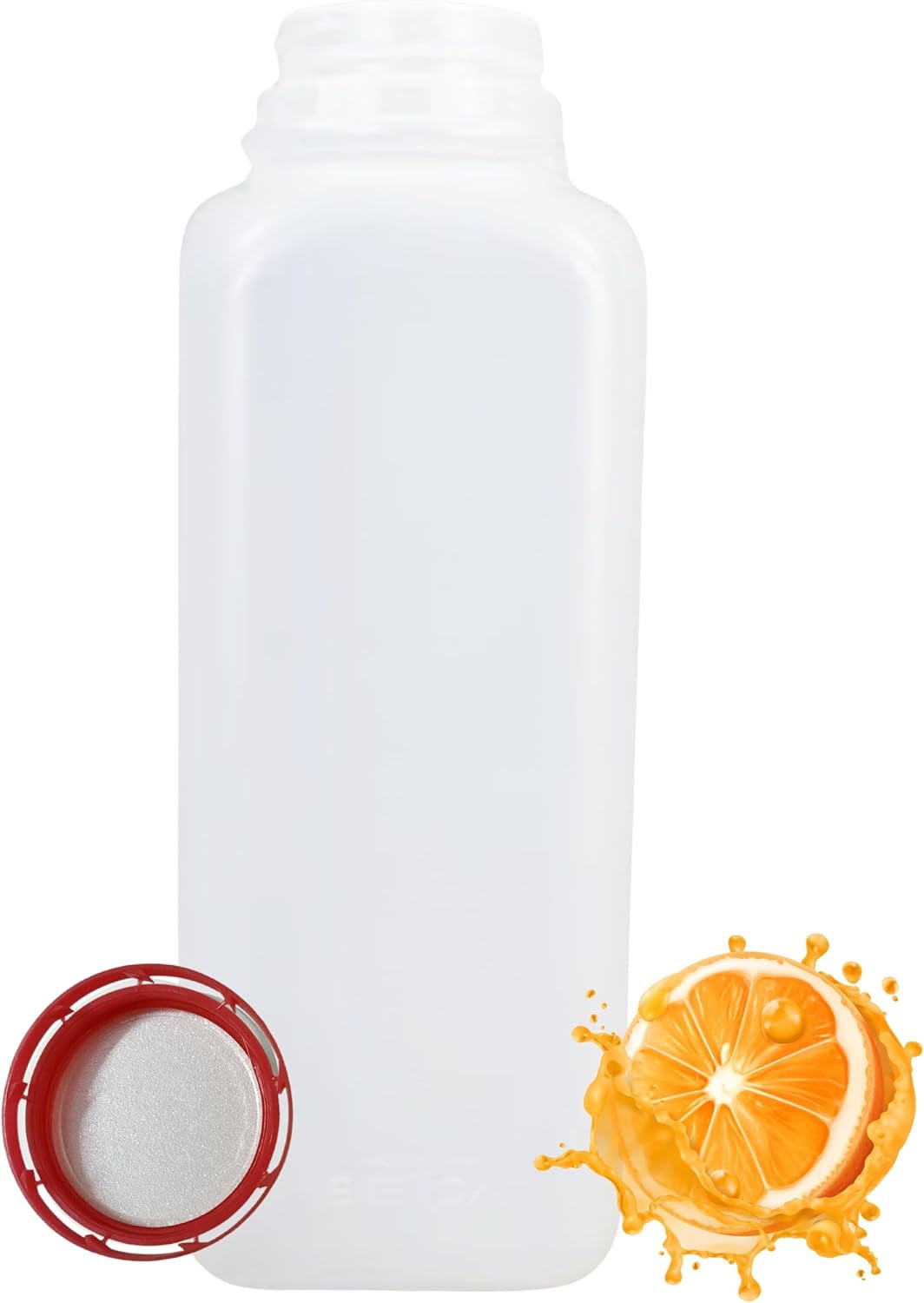 16 Oz Empty Plastic Juice Bottles with Tamper Evident RED Caps (80 Pack ...