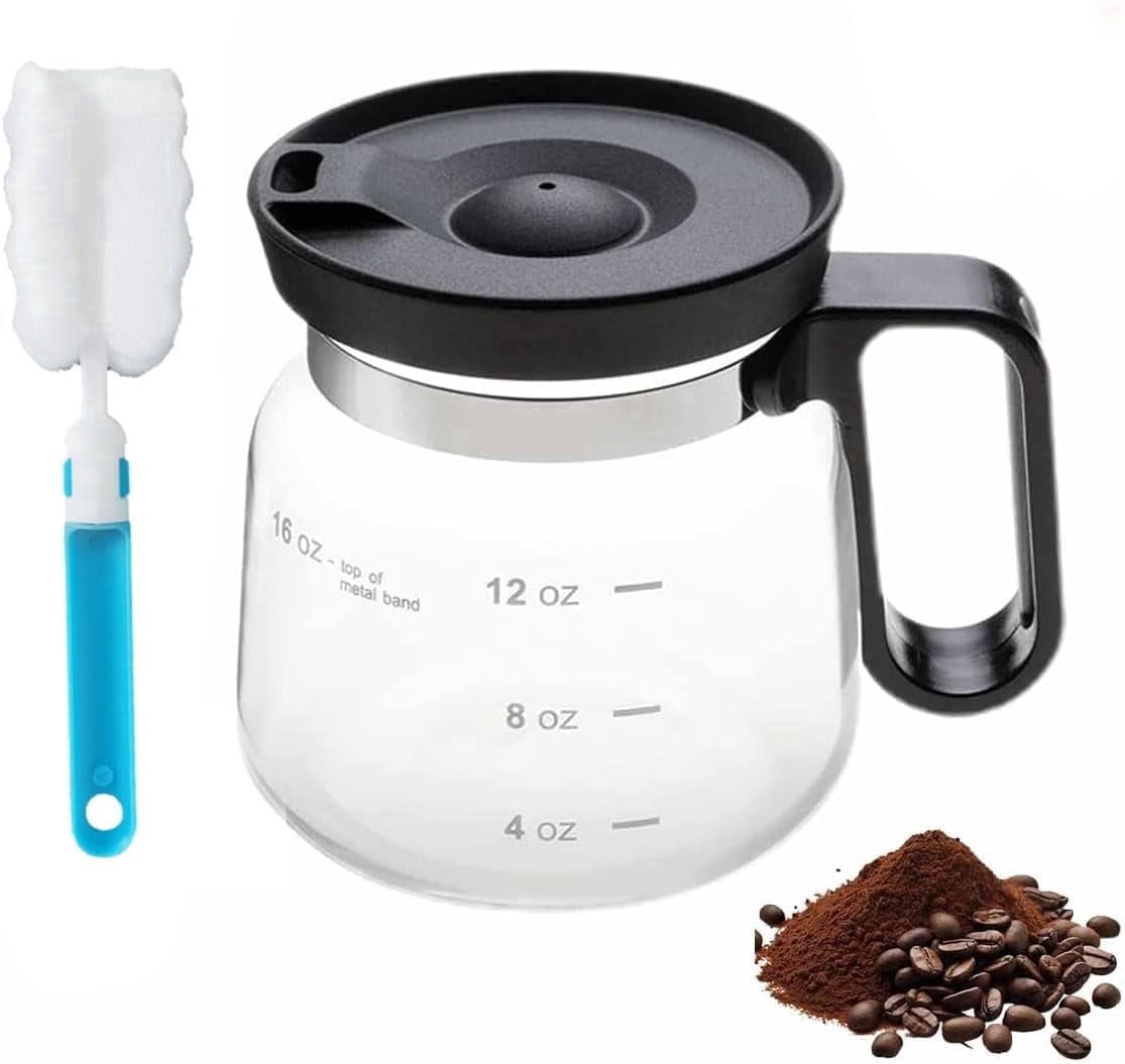 16 Oz Glass Coffee Pot Mug, Heatproof Mini Coffee Mug with Comfort Grip ...