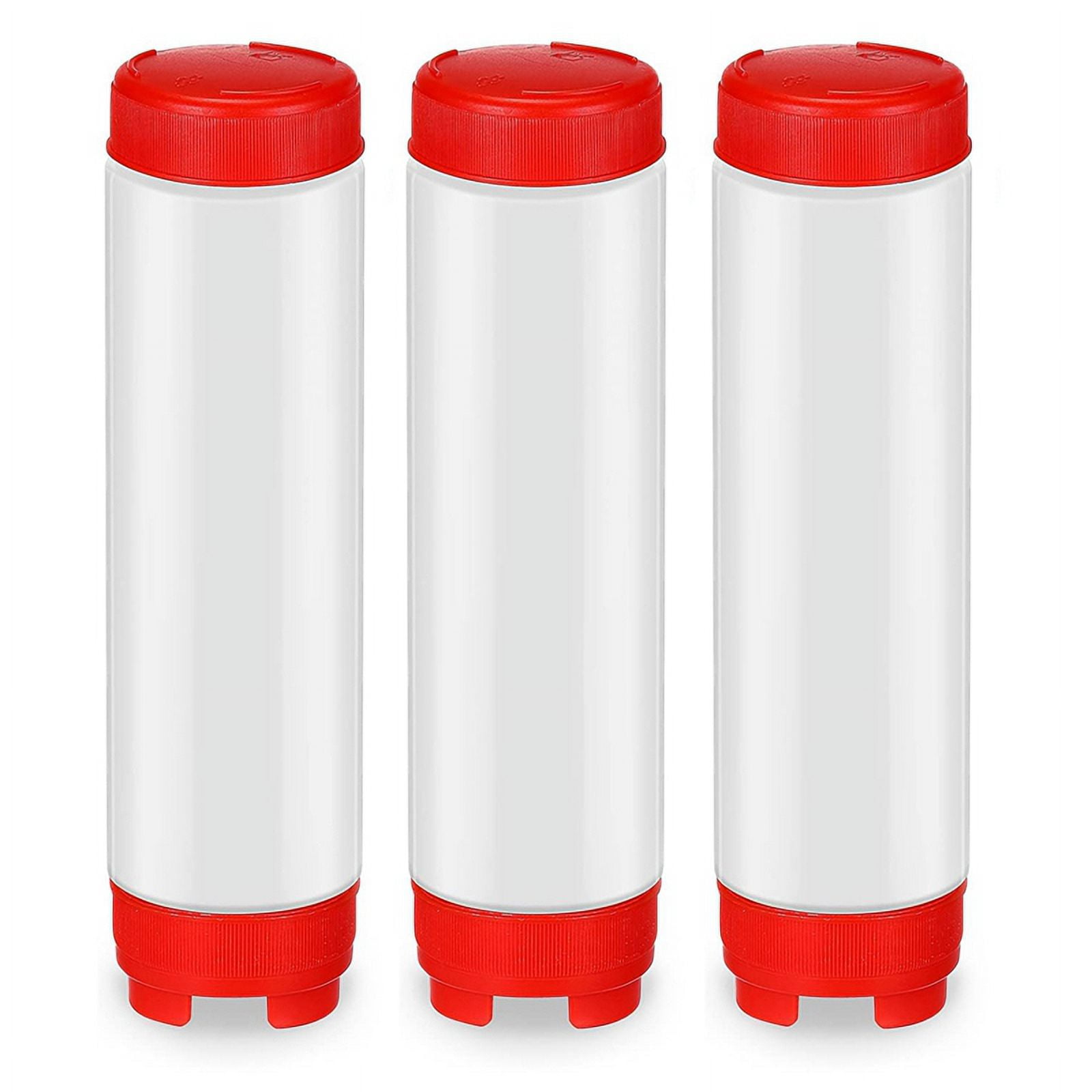 16 Oz Inverted Plastic Squeeze Bottles, Refillable Tip Large Valve ...