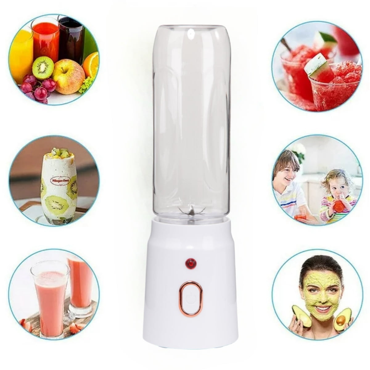 16 Oz Mini Blender USB Rechargeable Personal Size Blender for Travel ...
