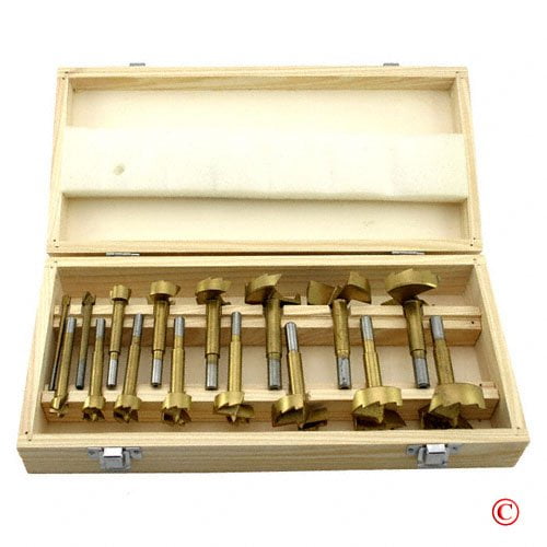16 PC Titanium Forstner Bit Wood Drilling Bit Set - Walmart.com