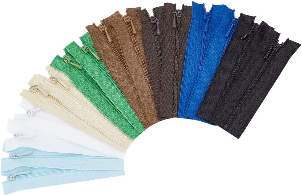 16 PCS 3.8inches Long Micro Mini Zippers for Doll Cloth Tiny Color ...