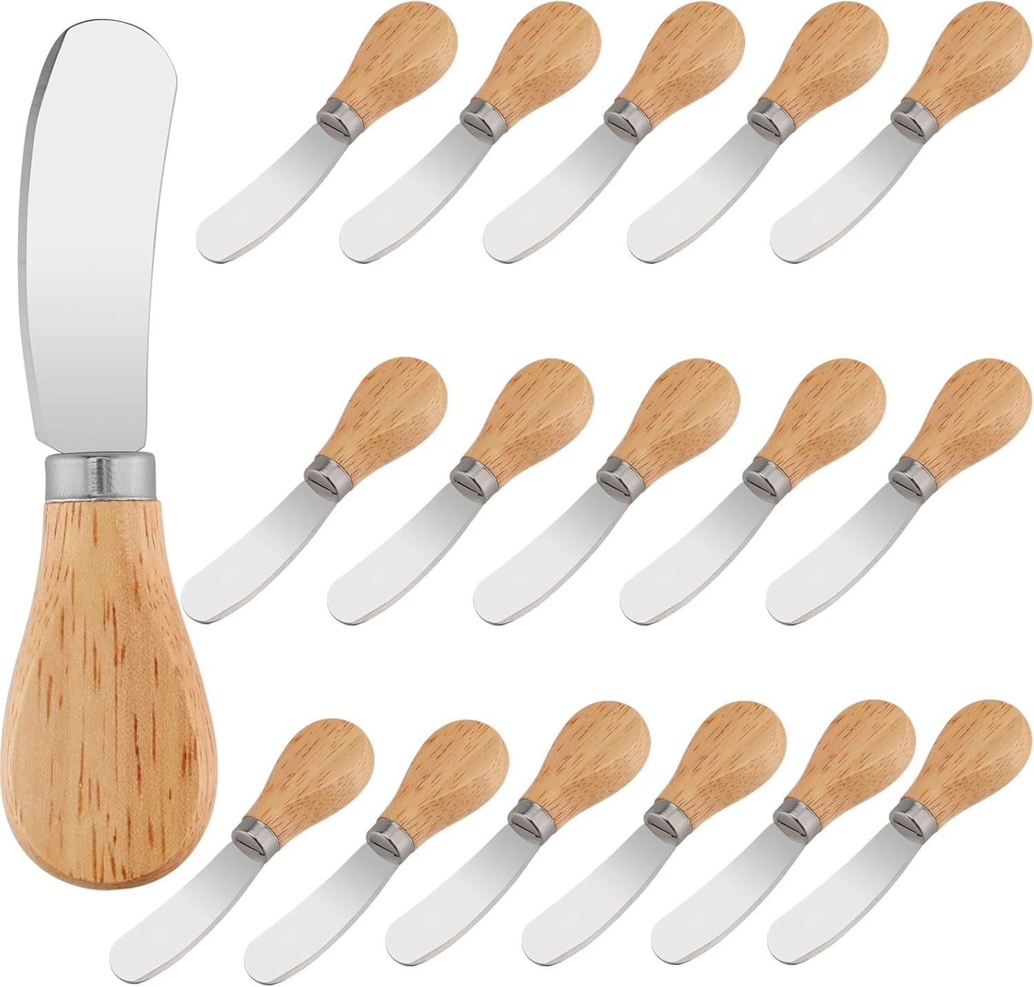 16 PCS 4.8 Inch Butter Knife Spreader with Wooden Handle, Stainless ...