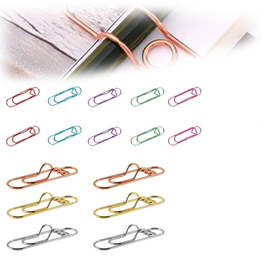 16 PCS 8 Colors Heart Pen Clip Metal Pencil Clips with Journal ...