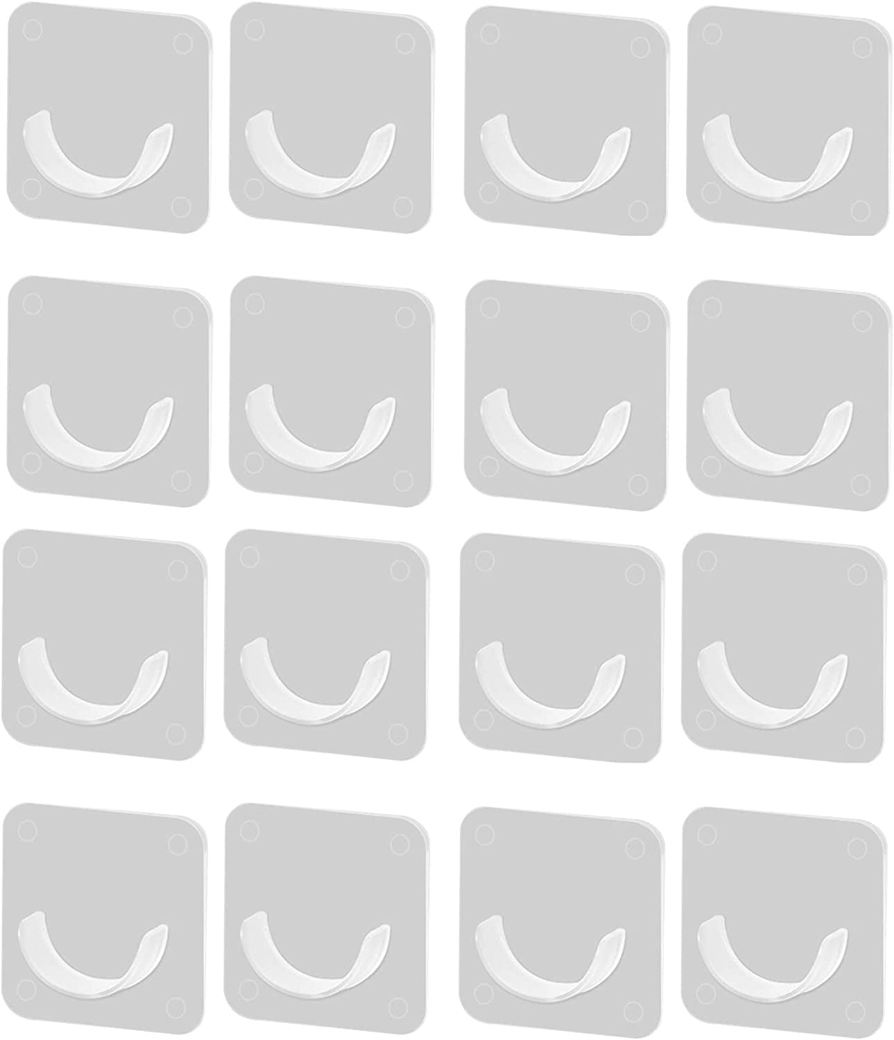 16 PCS Adhesive Shower Curtain Rod Holder with 16 PCS Clear Stickers ...