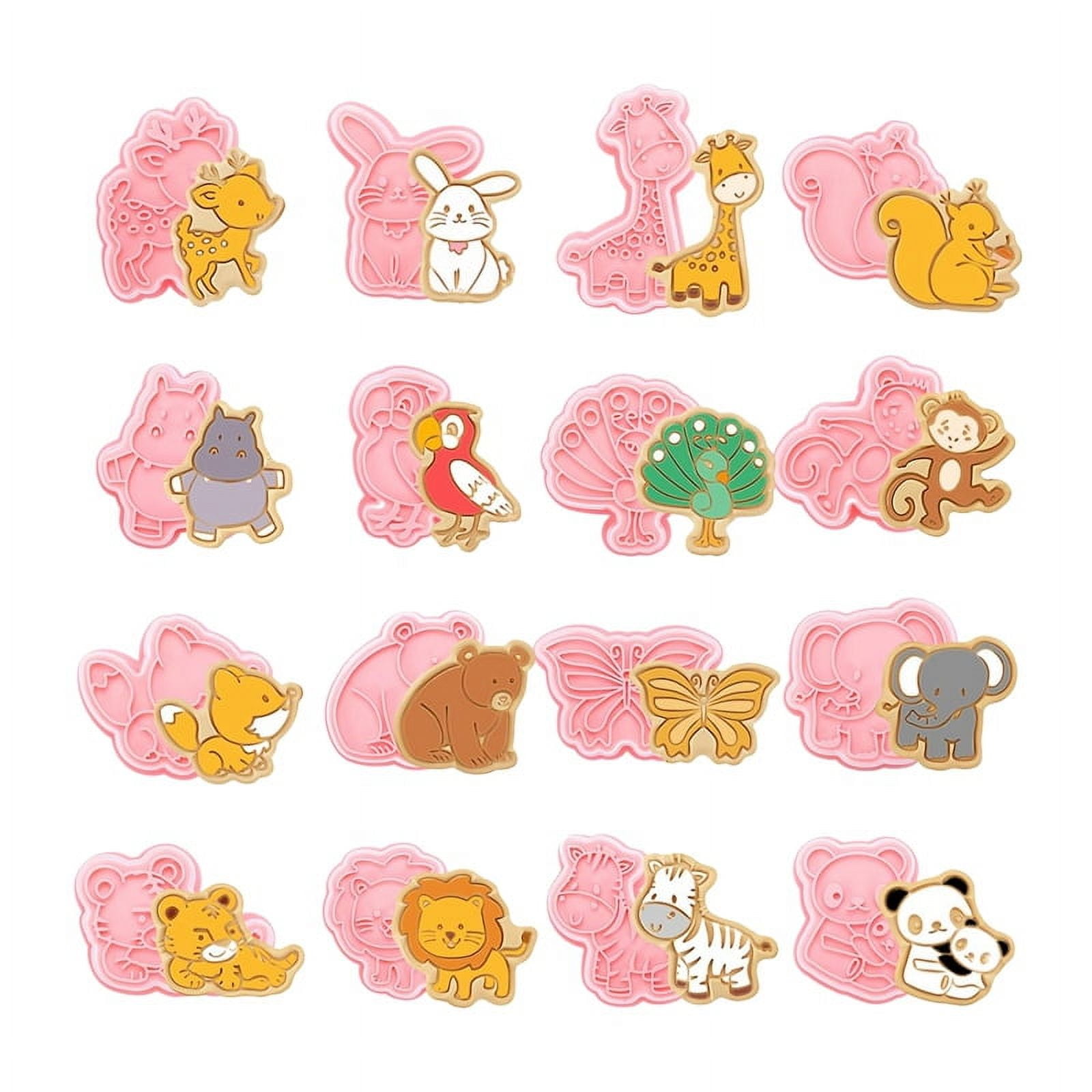 16 PCS Animal Cookie Cutters Set,3D Animal Shape Cookie Cutters, Animal ...