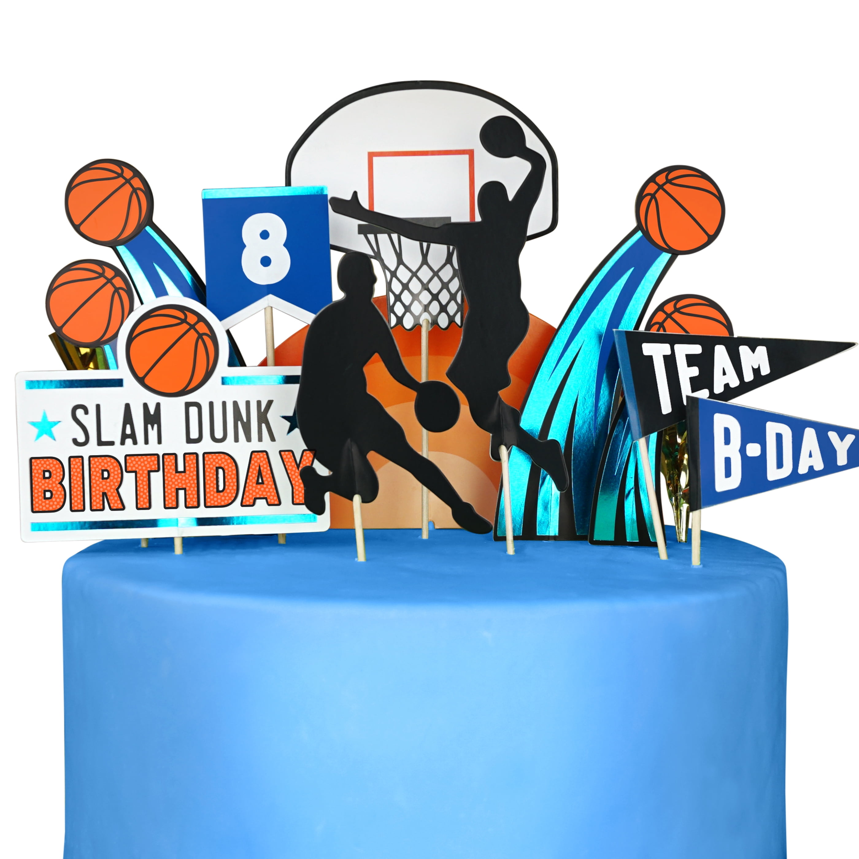 16 PCS Basketball Cake Topper for Boys Basketball Cake Decorations ...