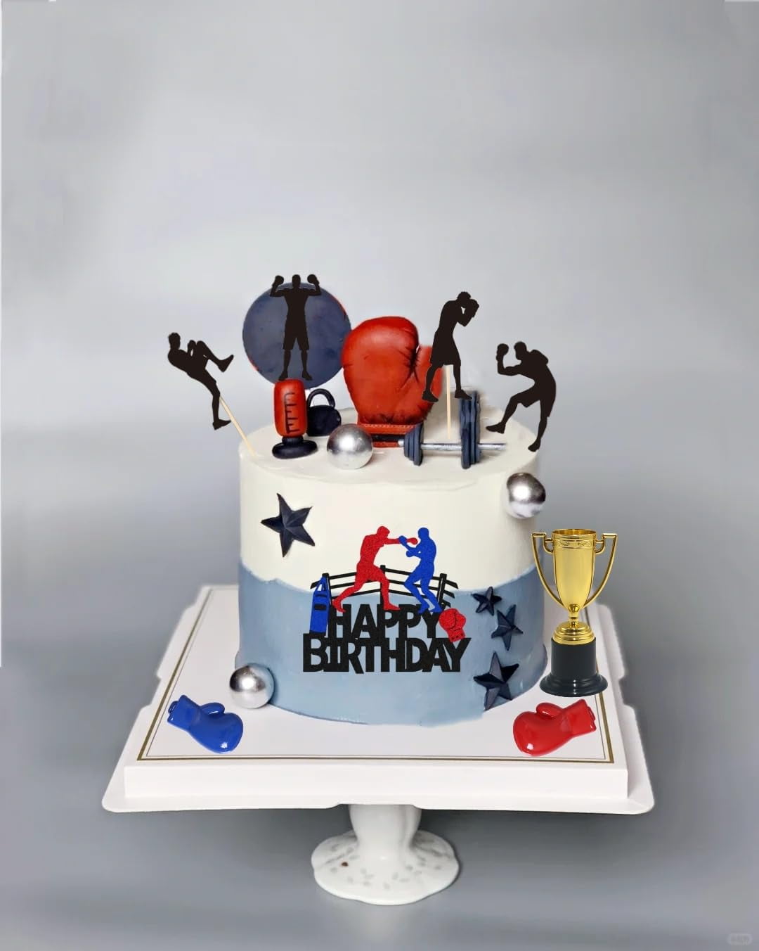 16 PCS Boxing Cake Toppers Boxing Birthday MDH1Decoration Boxing Theme ...