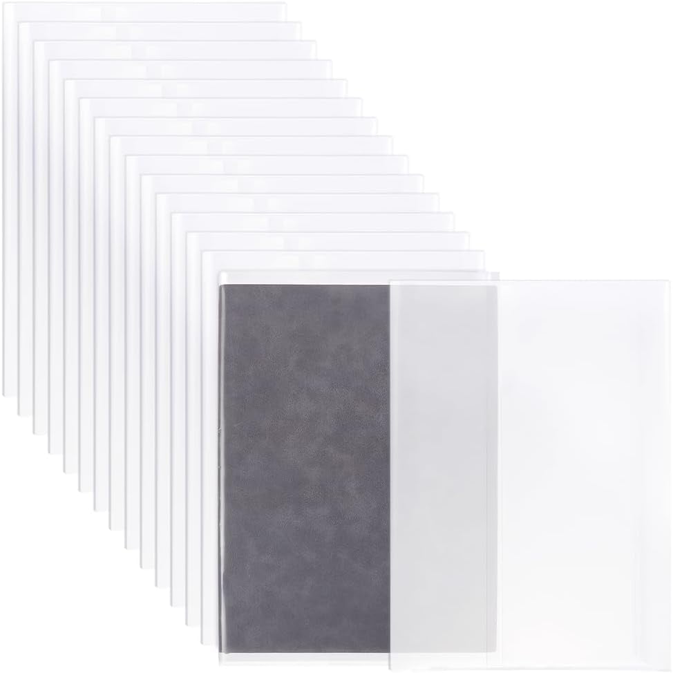 16 PCS Clear Book Covers 18.7x12inch Plastic Transparent Plastic Sleeve ...