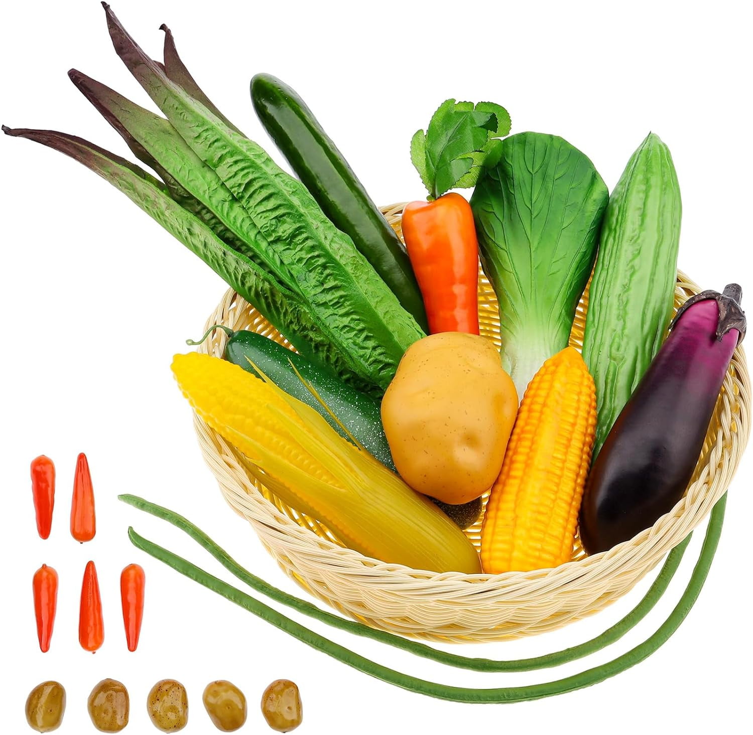 16 PCS Fake Realistic Plastic Vegetable Artificial Lifelike Fruit Model ...