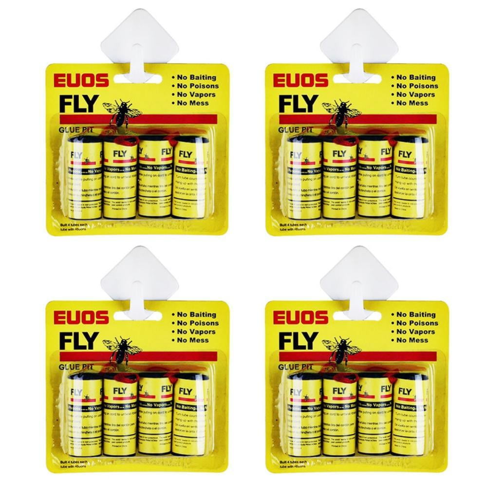 16 PCS Fly Tape, Fly Strips, Fly Paper Strips Roll Ribbon, Sticky Fly ...