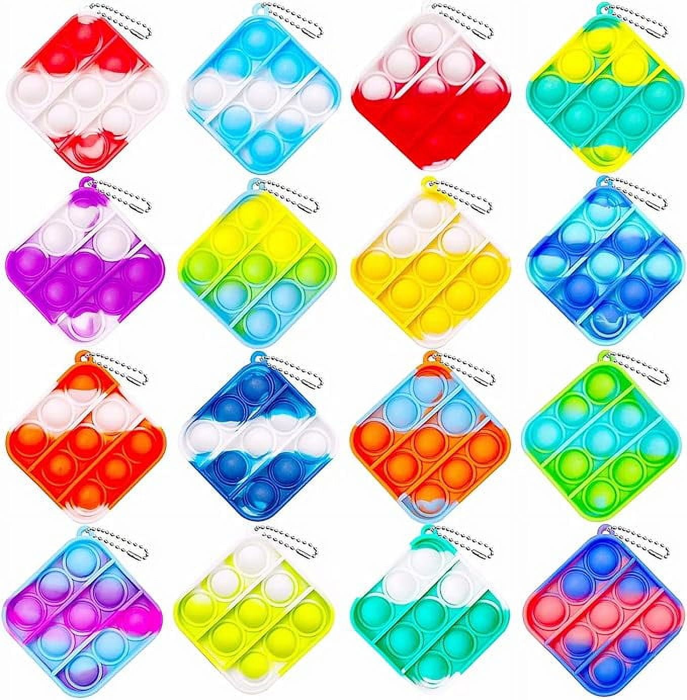 16 PCS Mini Pop Fidget It Toy Pack, Stress Relief Hand Toys Keychain ...
