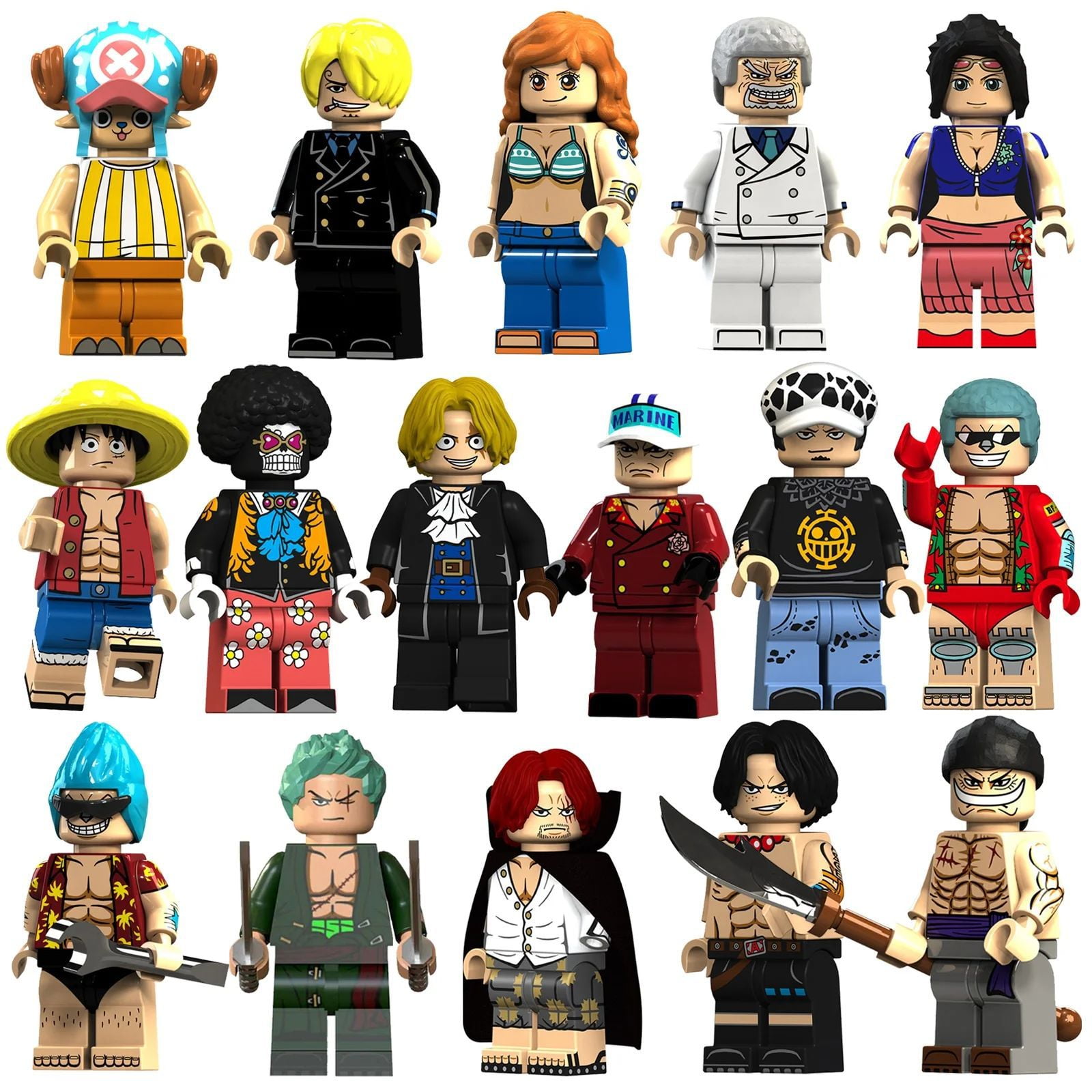 16 PCS ONE PIEC Minifigures Collection – Monkey D. Luffy Action Figures ...