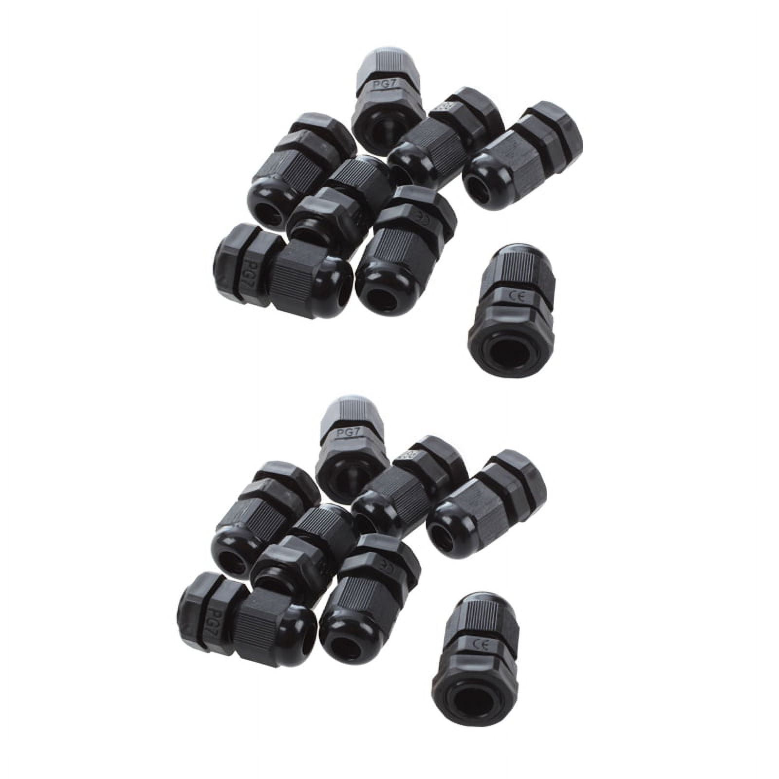 16 PCS PG7 Black Plastic Waterproof Cable Gland Connector 3-6.5mm - Walmart.com