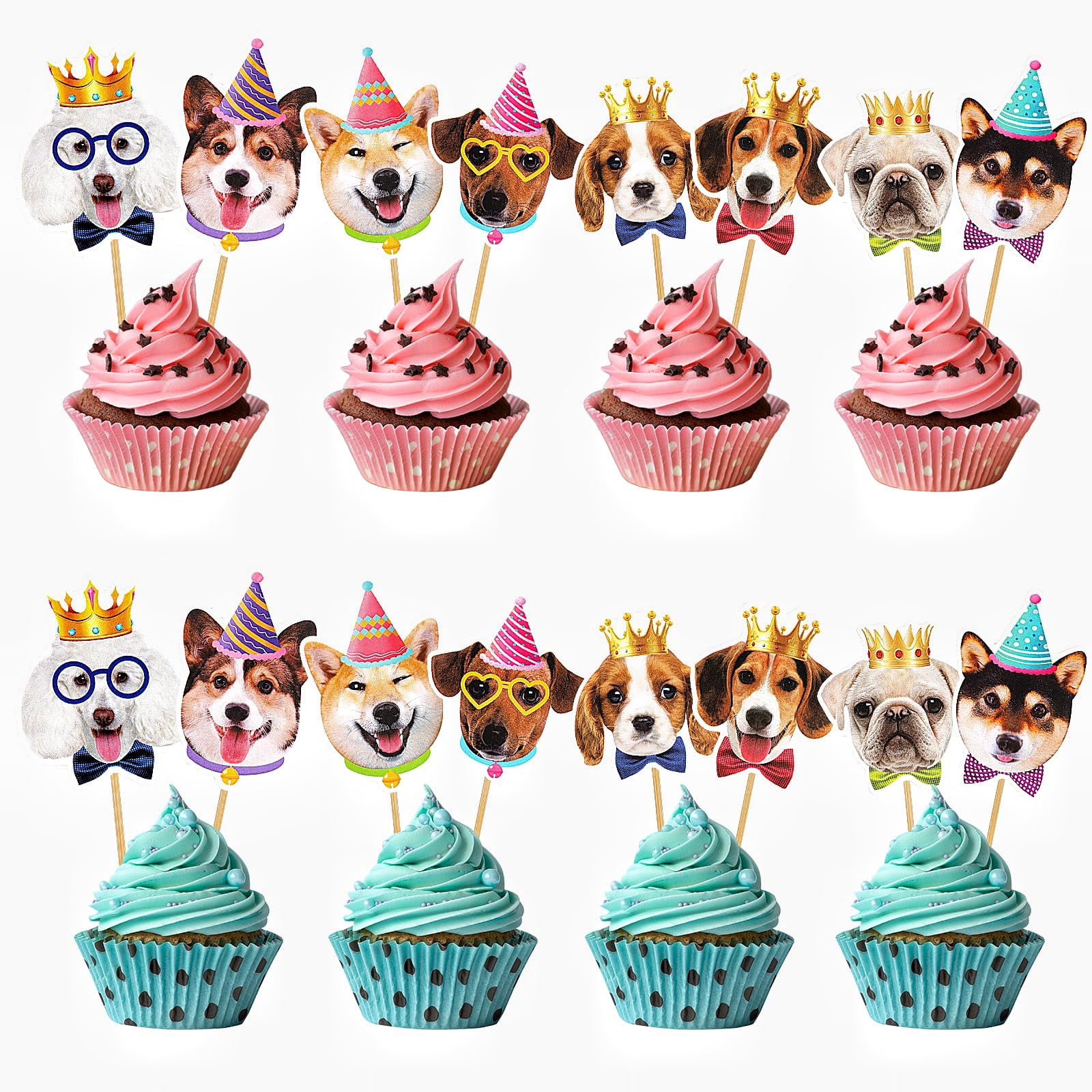 16 PCS PetTRDN Dog Cupcake Toppers - Puppy Cupcake Toppers, Dog Cake ...