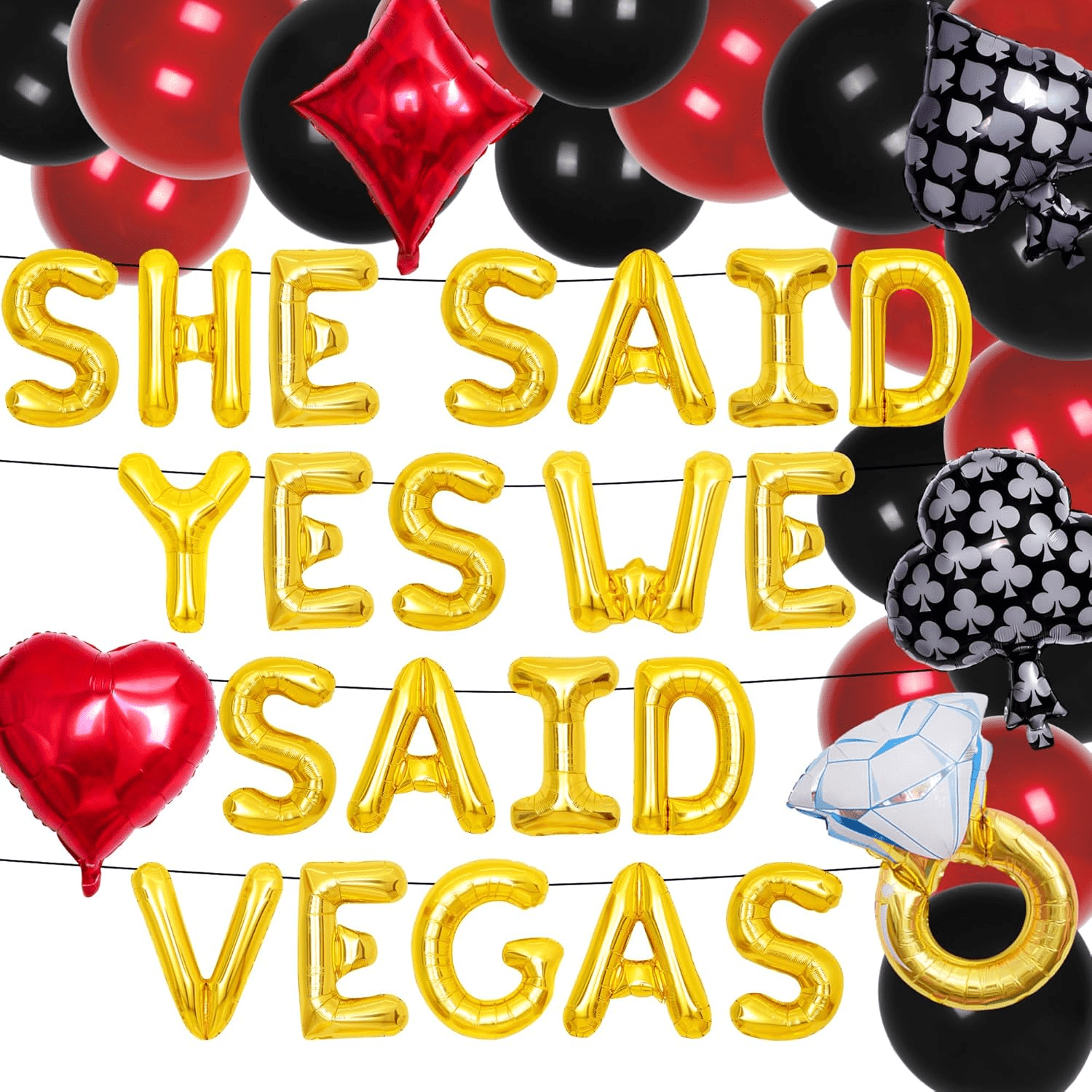 16 PCS She Said Yes We Said Vegas Balloon Las Vegas Bachelorette Party ...