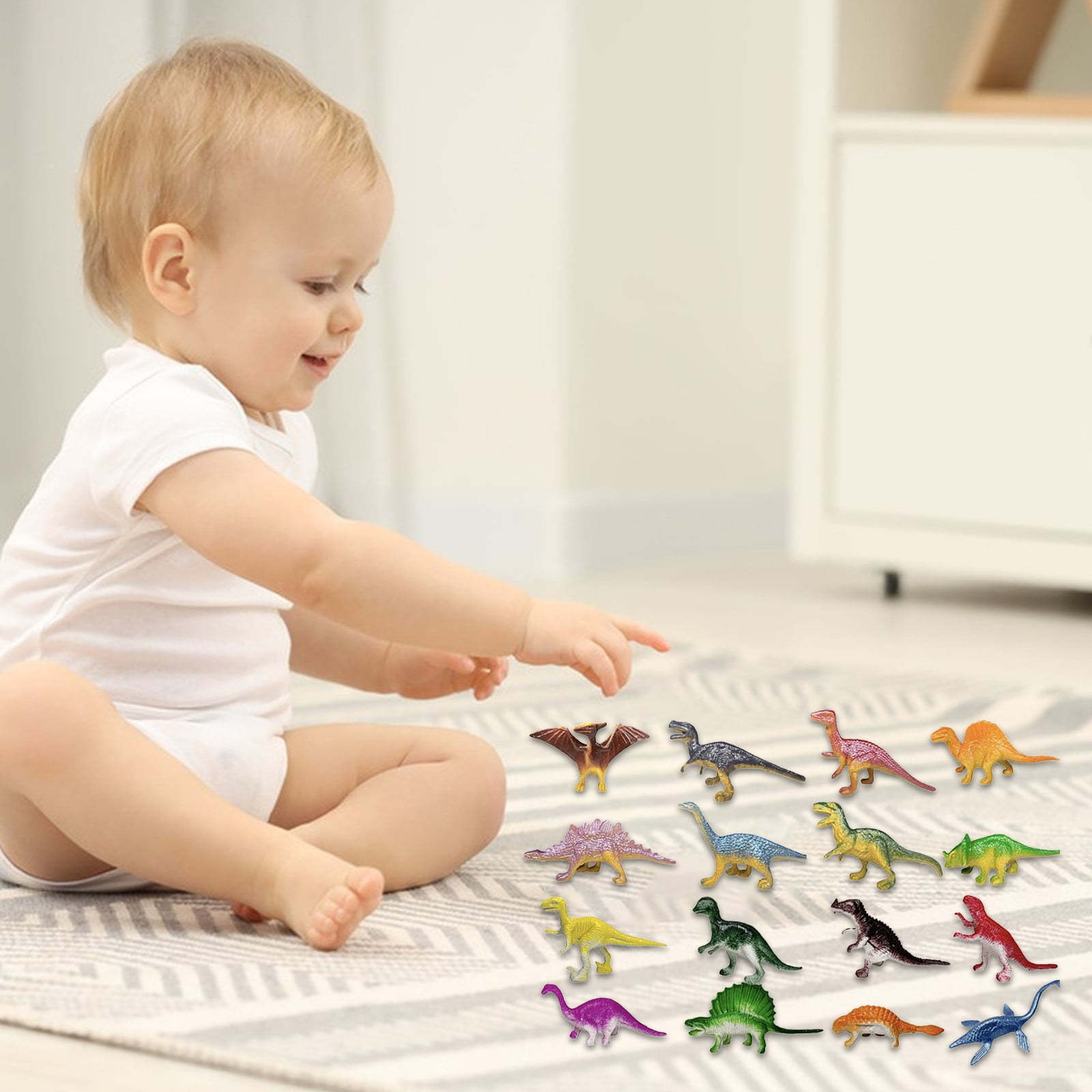 16 PCS Small Dinosaur Toys, Mini Toy Dinosaurs Figure, Plastic Dinosaur ...