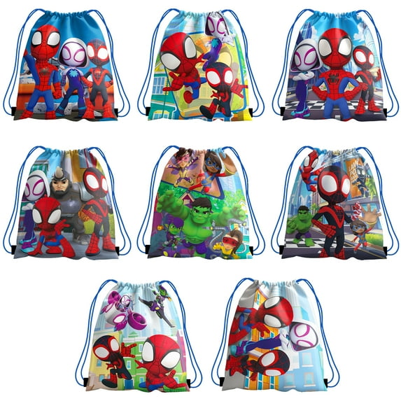 16 PCS Spidey Party Gift Bag, Spidey Birthday Party Drawstring Bags ...