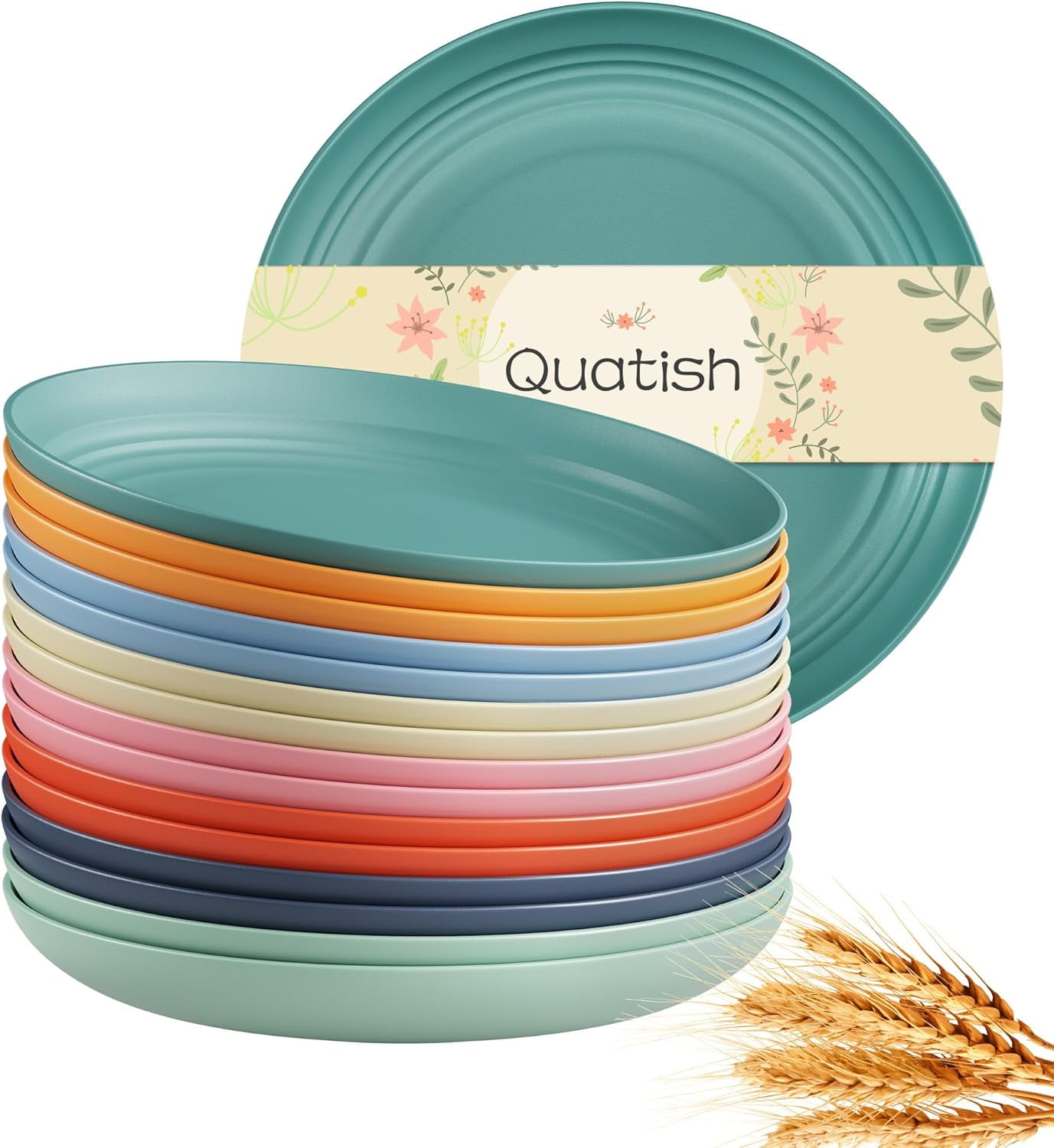 16 PCS Unbreakable Reusable Plastic Plates,9 inch Dishwasher ...
