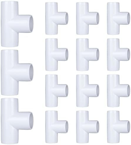 16 Pack 1 Inch PVC Tee Pipe Fittings 3 Way, PVC Fitting Connectors ...
