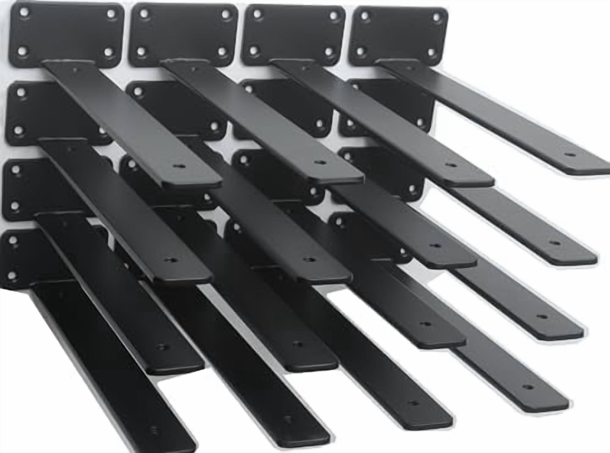 16 Pack - 10 inch Black Hidden L Shelf Bracket (1/5 Inch Thicked) Iron ...