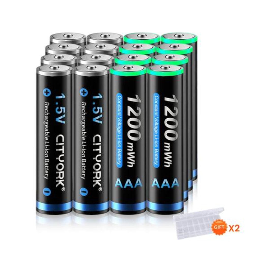 16 Pack 1200mWh 1.5V Lithium High Capacity AAA Rechargeable Batteries ...