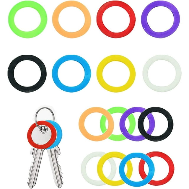 16 Pack 2.5cm Round Key Caps Covers in 8 Assorted Colors Plastic Key ...