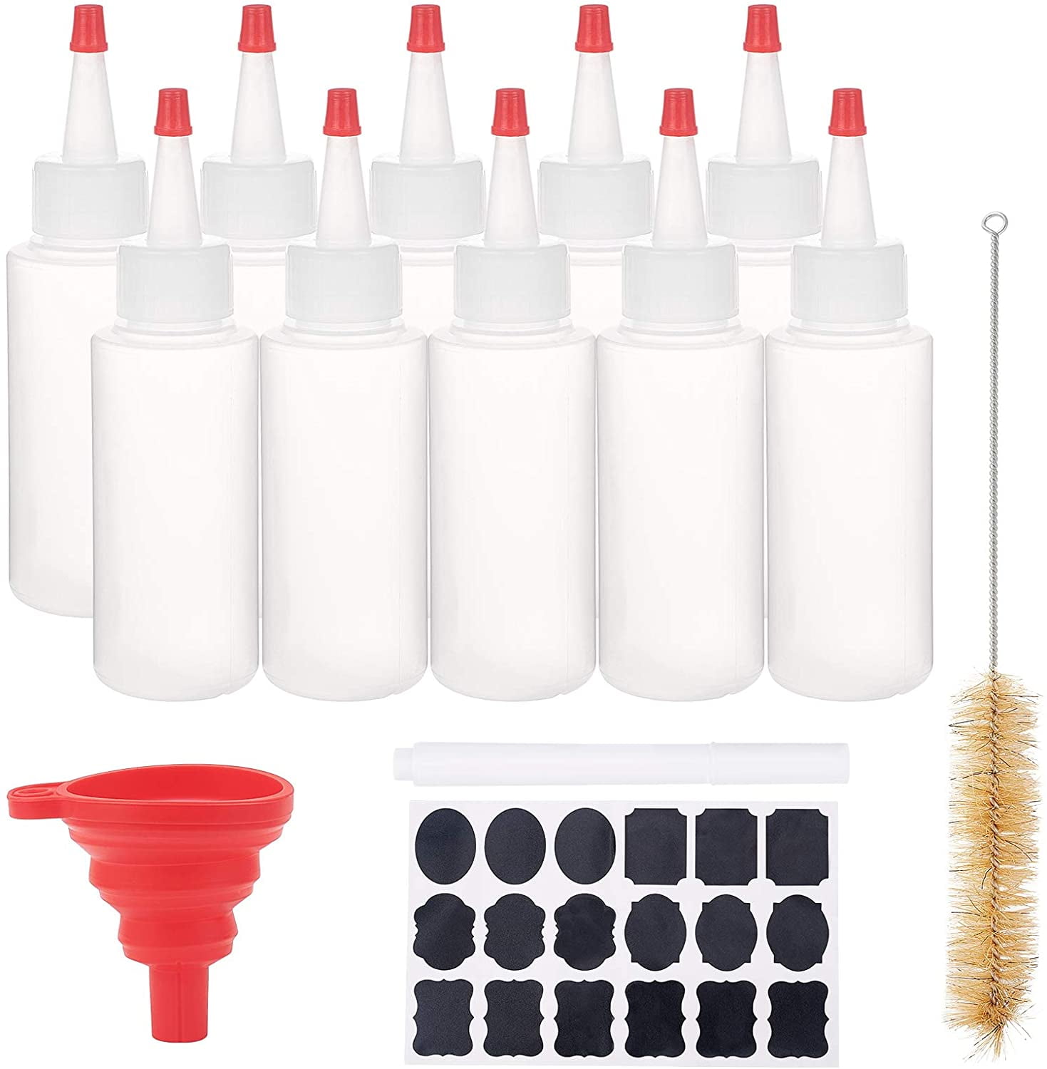 16 Pack 2.7oz Plastic Squeeze Bottle Red Tip Applicator Bottle with ...