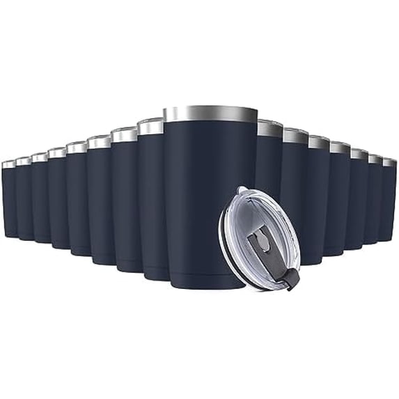 16 Pack 20oz Tumbler Vacuum Insulated Travel Mug with Lids, Stainless ...