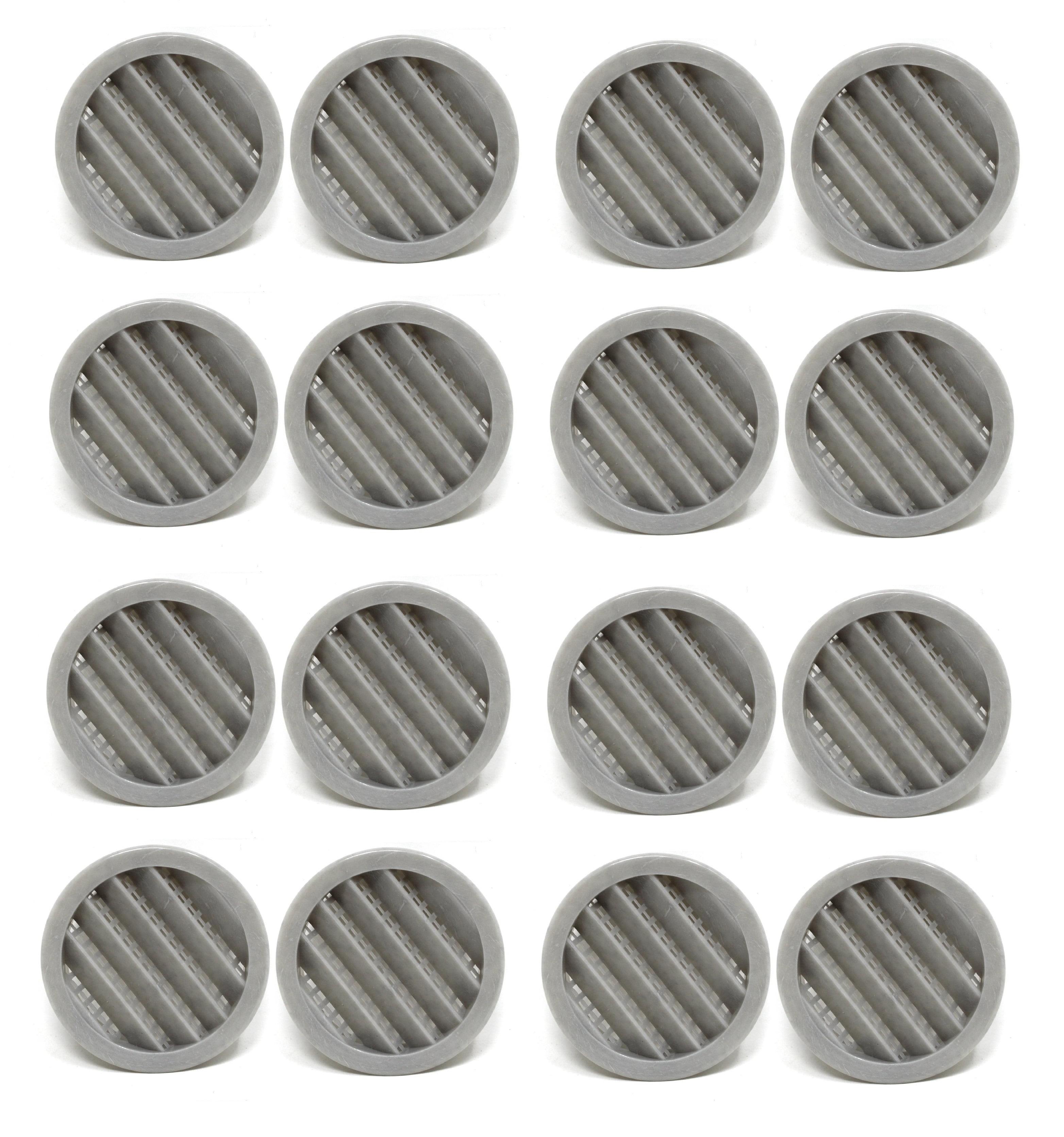 16 Pack 3" Grey Round Plastic Louver Soffit Air Vent - Walmart.com